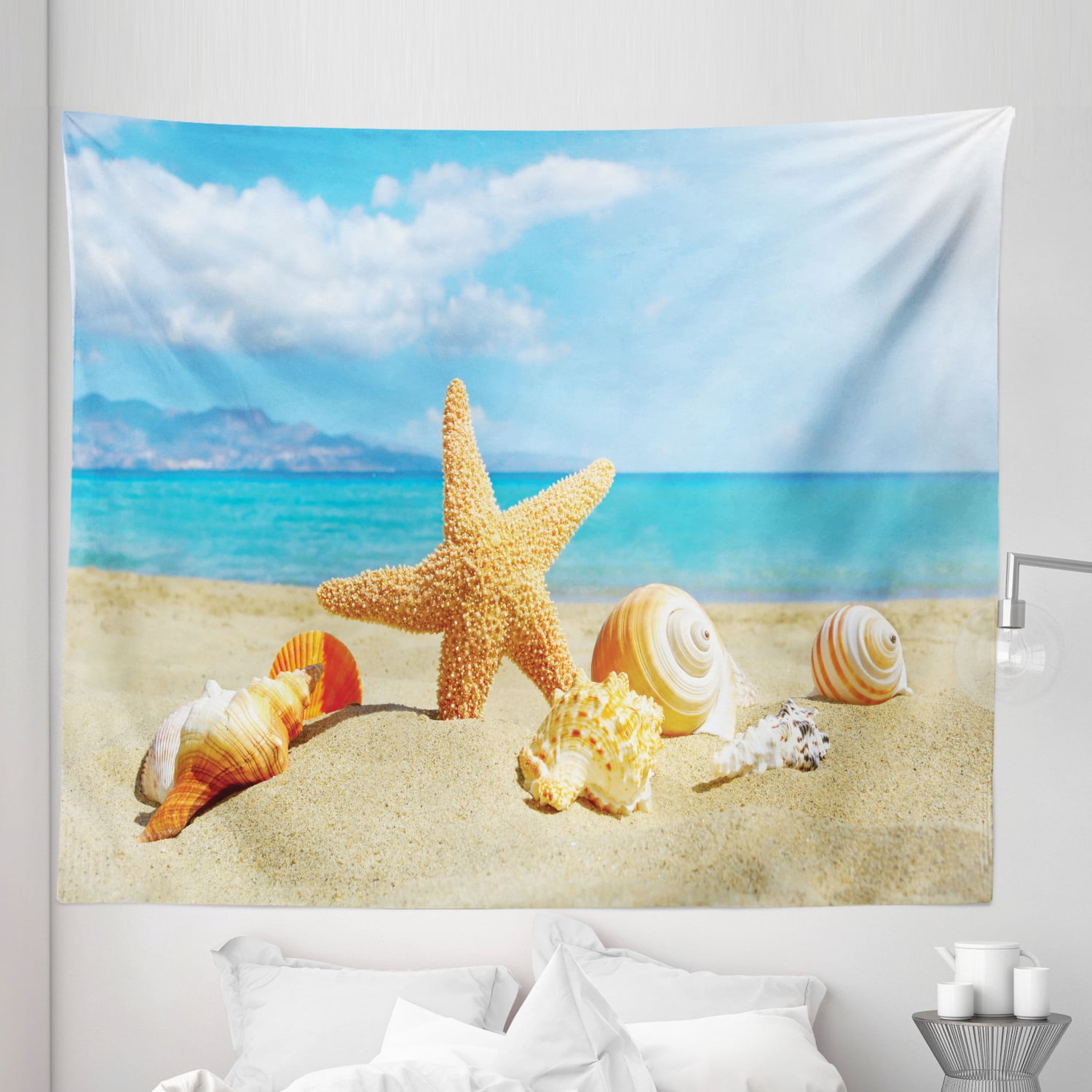 Summer Tapestry, Summer Beach Theme and Sand with Rays in the Sky ...