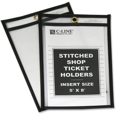 C-Line Magnetic Stitched Shop Ticket Holders, Clear, 75", 9 x 12, 25 ...