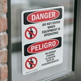 (2 Pack) Do Not Enter When Equipment Is Bilingual OSHA Danger Sign ...