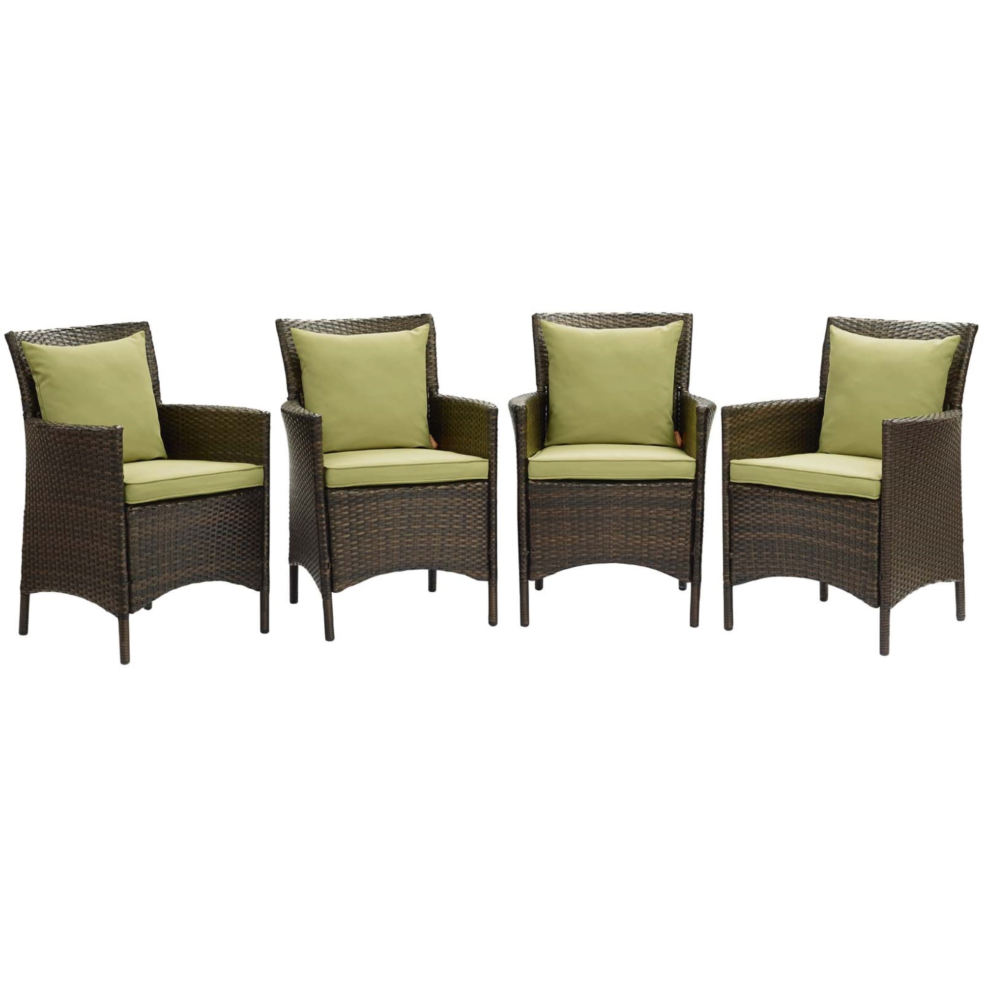 Ergode Conduit Outdoor Patio Wicker Rattan Dining Armchair Set of 4 ...