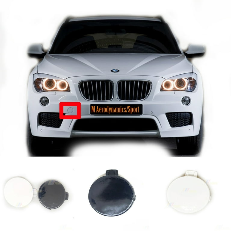 Trimla Front Tow Cover for 11 15 BMW X1 E84 M Aerodynamics Sport 16i 18dX 18i 20dX 20iX 23i 23dX 25dX 25iX 28iX 2011 2012 2013 2014 2015 bumper Towing