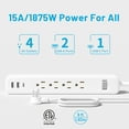 2 Pack Power Strip Surge Protector with USB Ports, White Extension Cord ...
