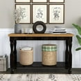 Furniture of America Neli Rustic Wood 1-Shelf Console Table in Black ...