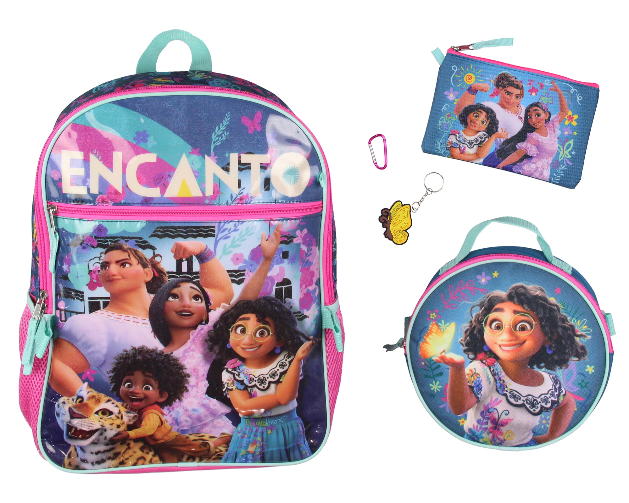 Disney Encanto 5 Pc Backpack Set Lunch Box Pencil Case Keychain and ...