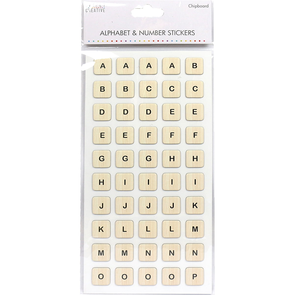 Simply Creative Alphabet & Number Stickers-Chipboard Tiles - Walmart.com