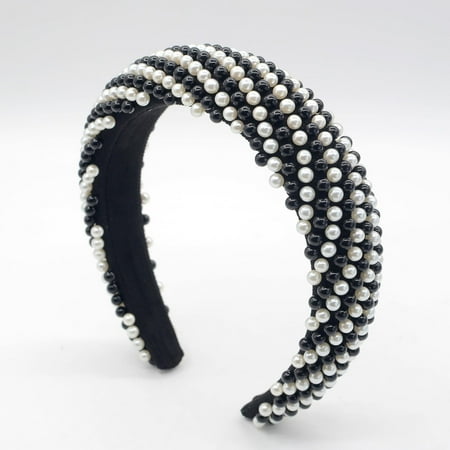 JOYWEI Baroque Retro Hair Hoop Thick Sponge Heavy Industry Crystal ...