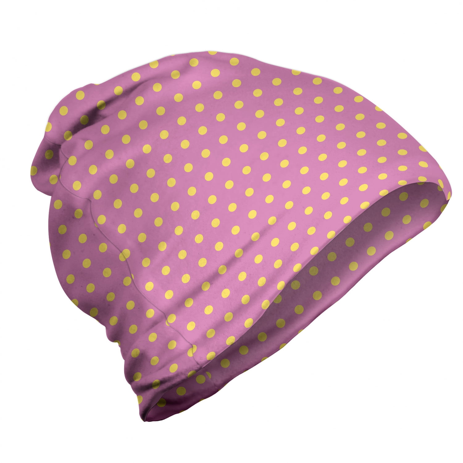 Polka Dot Unisex Beanie, Feminine Retro Circles, Hiking Outdoors ...