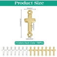 40 Pcs Cross Pendant Links Real 18K Gold Plated Double Hole Side Cross ...