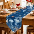 Blue Coastal Jellyfish Table Runner Linen Burlap Table Runner 70 Inches ...