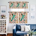 Boho Floral Bird Kitchen Curtains Set for Windows, Leaf Colorful ...