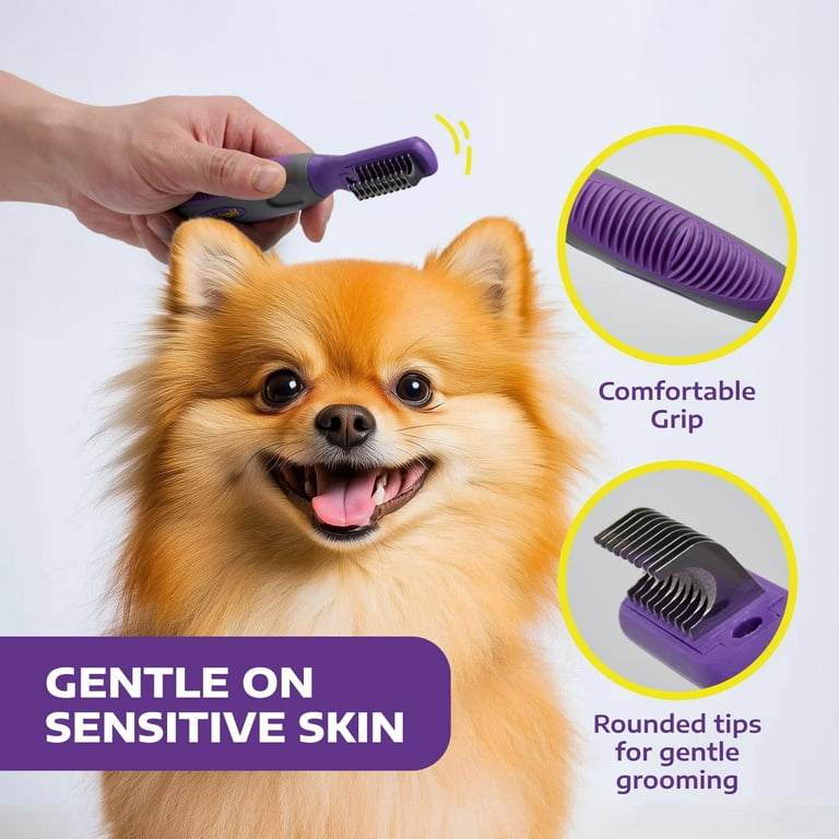 Stainless Steel Pet Comb Pet Detangler Comb - Professional Mat Removal ...