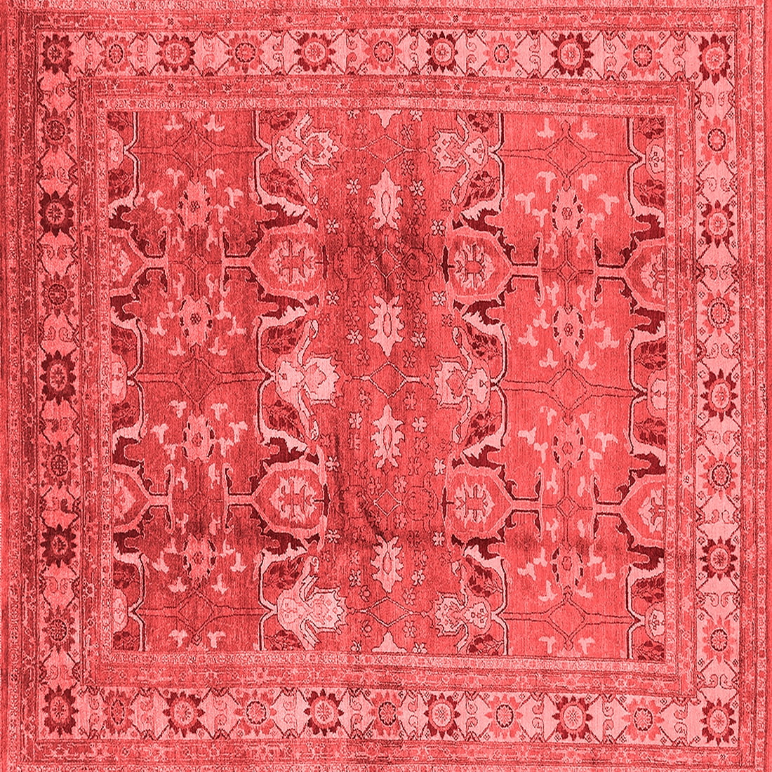 Ahgly Company Indoor Square Oriental Red Traditional Area Rugs, 5 ...