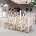 Acrylic Pen Holder 3 Compartments, Gold Pencil Organizer Cup for ...
