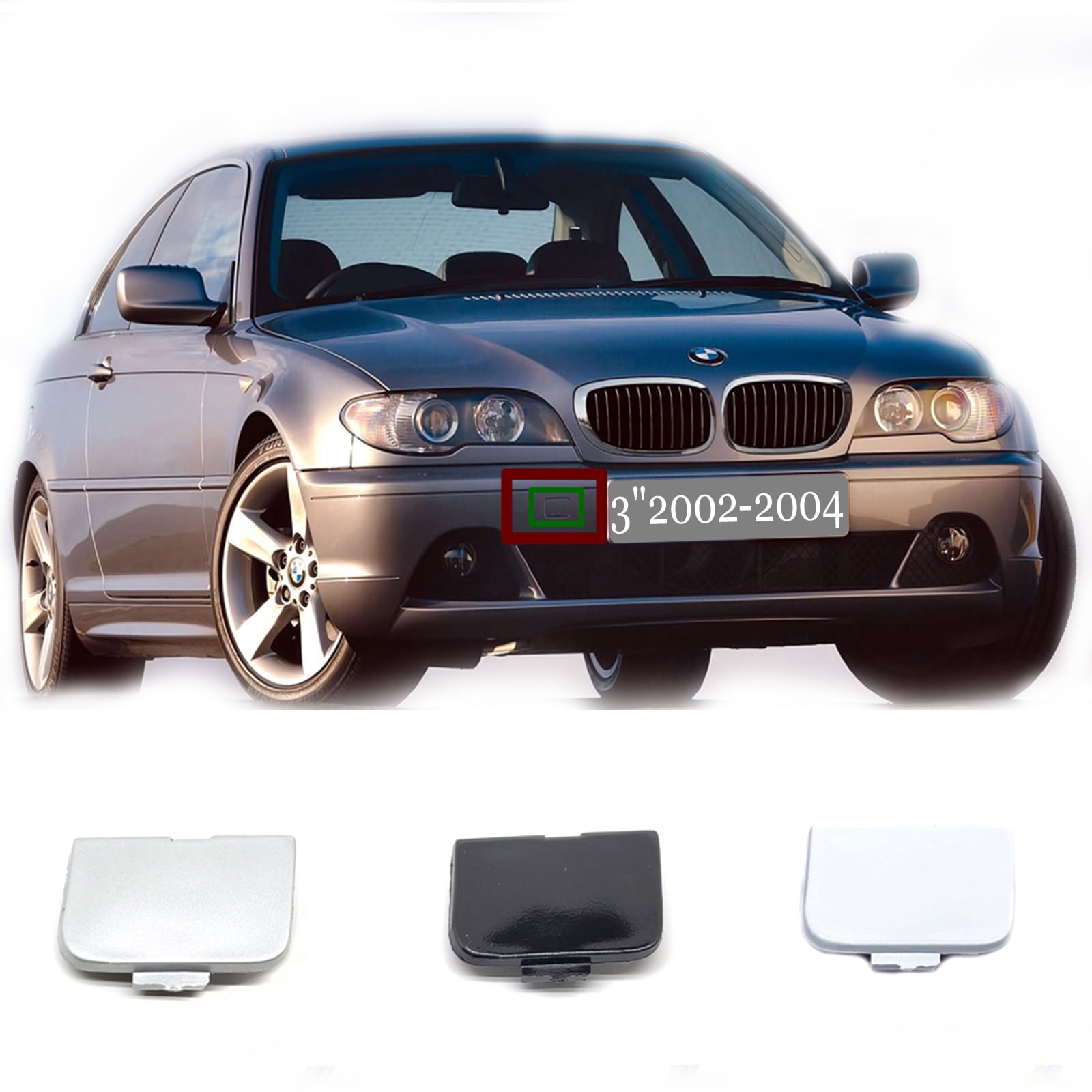Trimla Front Tow Cover for 02-04 BMW 3 Series E46 Fit 316i 318i 320i 325xi 325i 330xi 330i 2002 ...