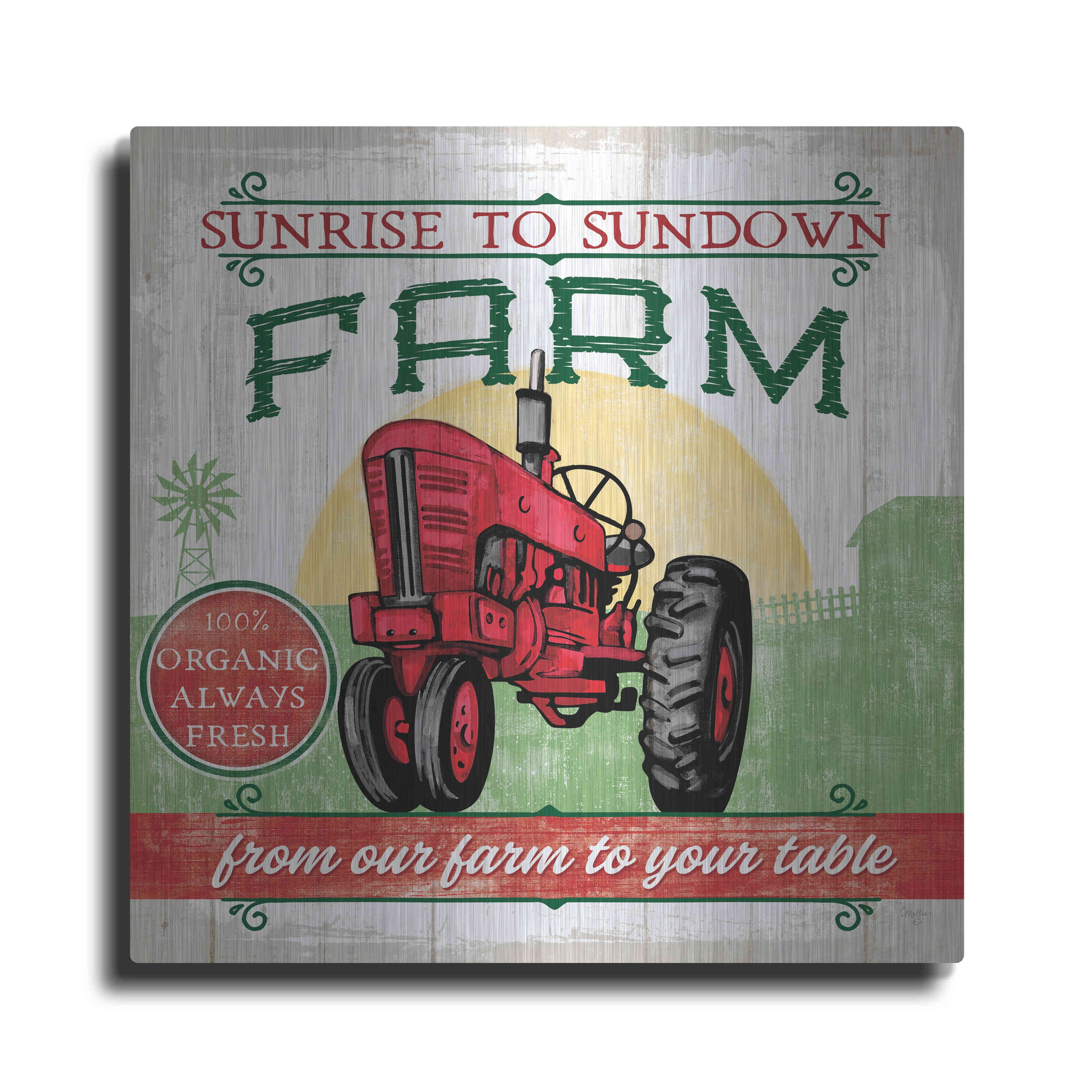 Luxe Metal Art 'Tractor' by Mollie B, Metal Wall Art, 36"x36" - Walmart.com