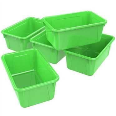 Storex Plastic Cubby Bin, Kids' Craft and Supply Storage, Clear, 5-Pack ...