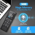 64GB Digital Voice Recorder with Playback,Audio Recording Device for ...