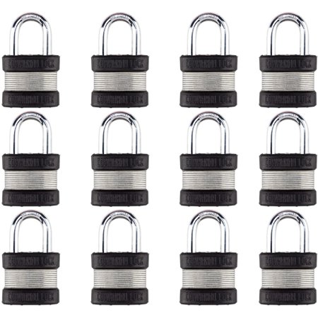 Commando Lock Laminated Heavy Duty Steel Padlock - 2 Bumpers for Shock ...