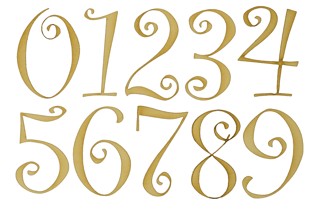 Unfinished Wood Number Set (0-9) in Curlz Font (6" Tall (1 Full Set), 1 ...