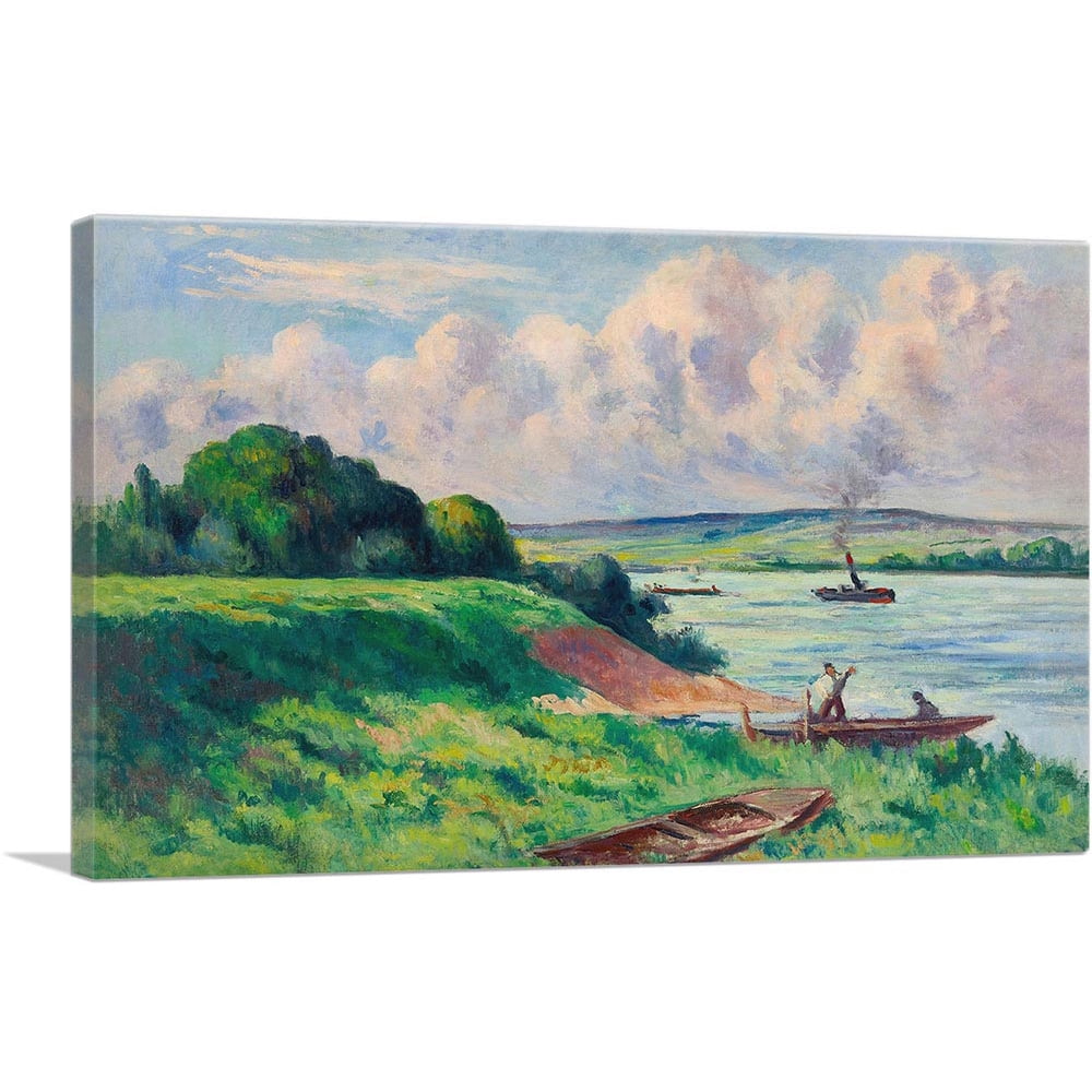 ARTCANVAS Barques And Trailer On The River Canvas Art Print by ...
