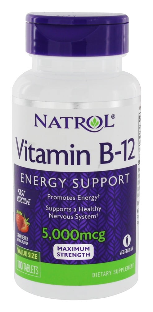 Natrol - Vitamin B12 Maximum Strength Energy Support Fast Dissolve ...