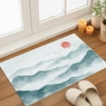 Chinese-style Ink Painting Door Mat Traditional Mountains Sun Landscape ...