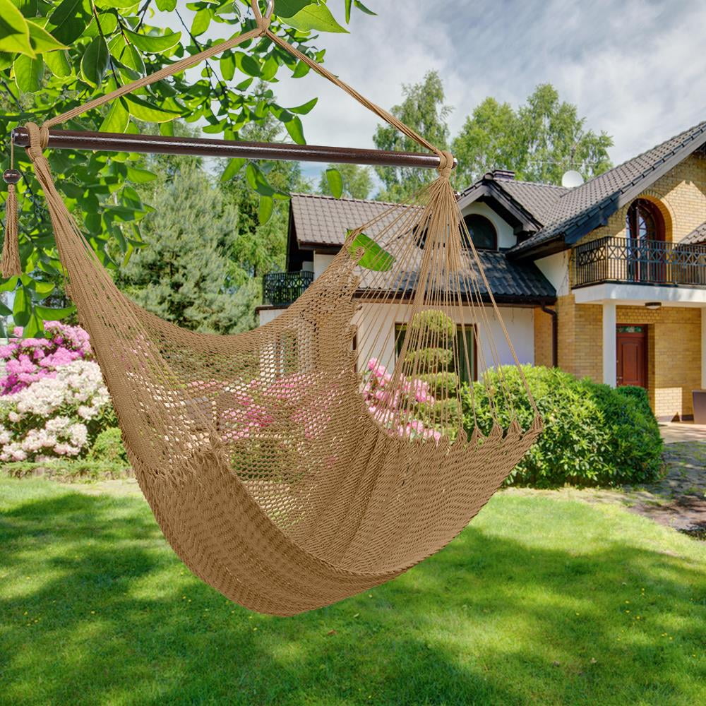 Winado Hanging Rope Swing Seat Perfect for Indoor Outdoor-Coffee ...