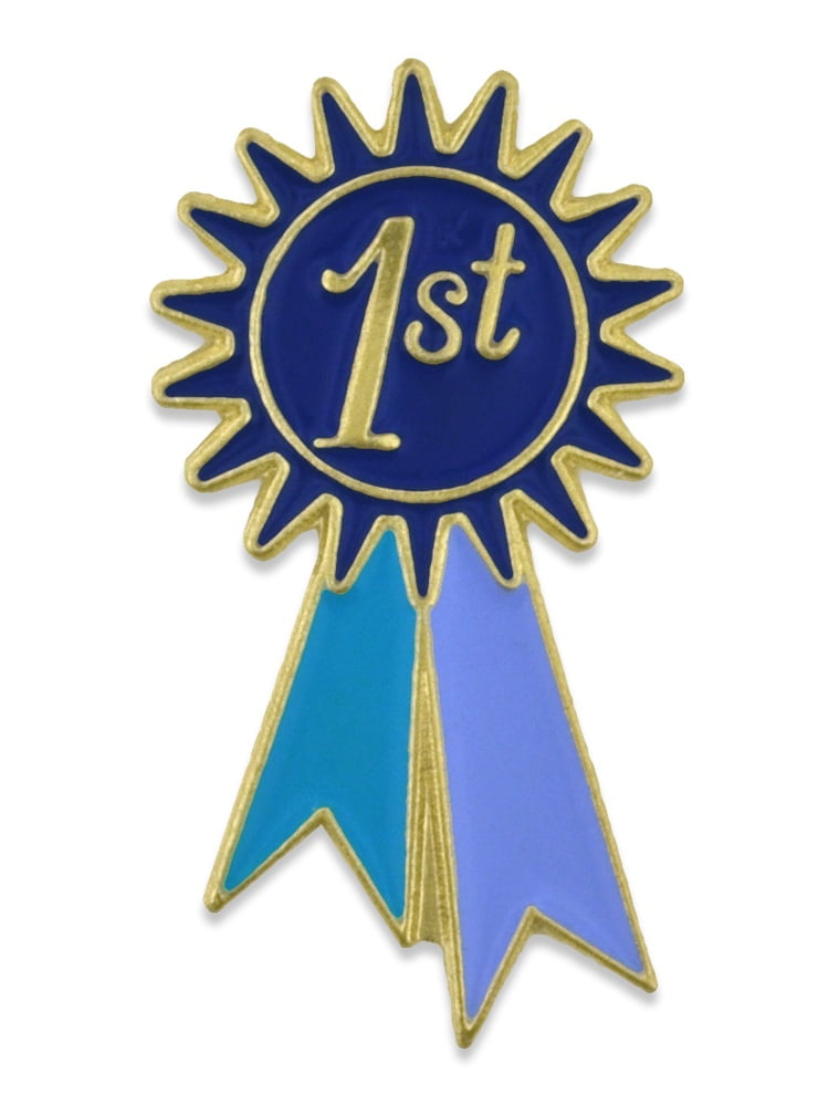 PinMart's 1st Place Prize Blue Ribbon Enamel Lapel Pin - Walmart.com