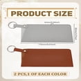 2Pcs 2 Colors Imitation Leather Eyeglass Cases Rectangle with Metal ...