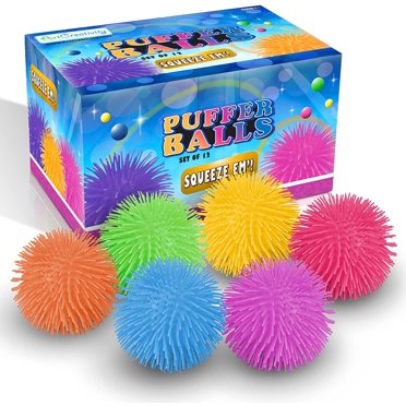Playbees Soft Spiky Puffer Balls - 6-Pack - 5.5 Inch Sensory Stress ...