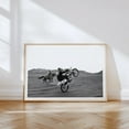 Black & White Motocross Horse Racing Wall Art – Western Desert Action ...