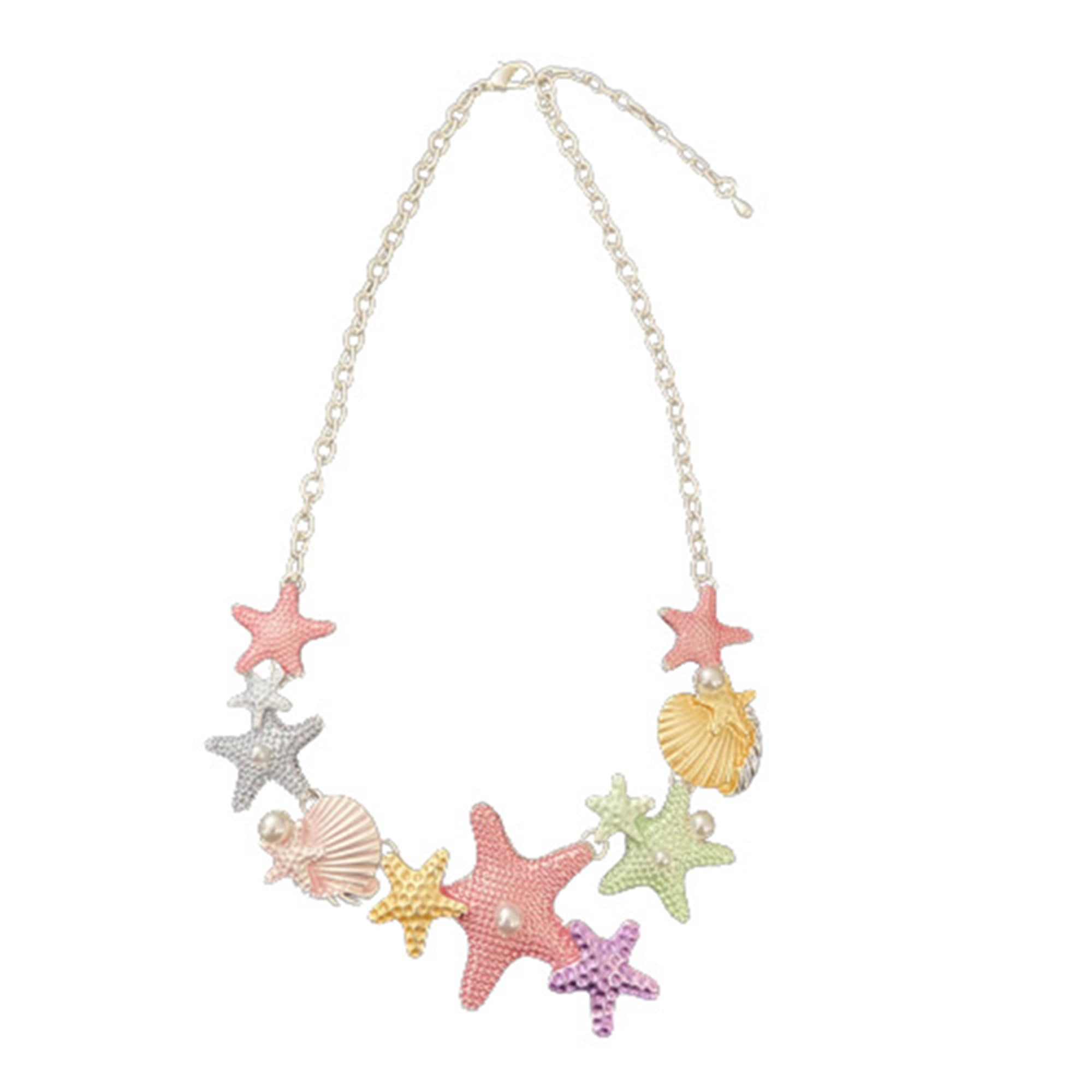 Click here for Diconna Summer Necklace Dainty Shell Starfish Pend... prices
