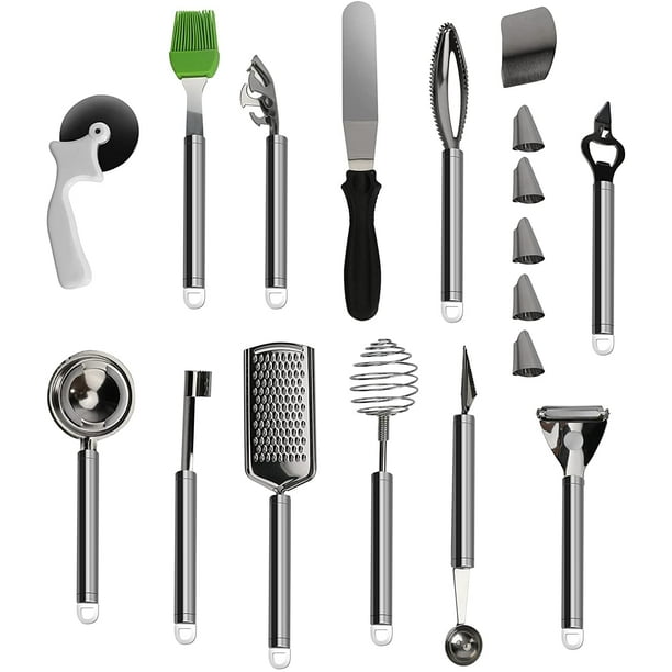 Kitchen Gadgets Set, 18 Pcs Stainless Steel Kitchen Utensils, Include ...