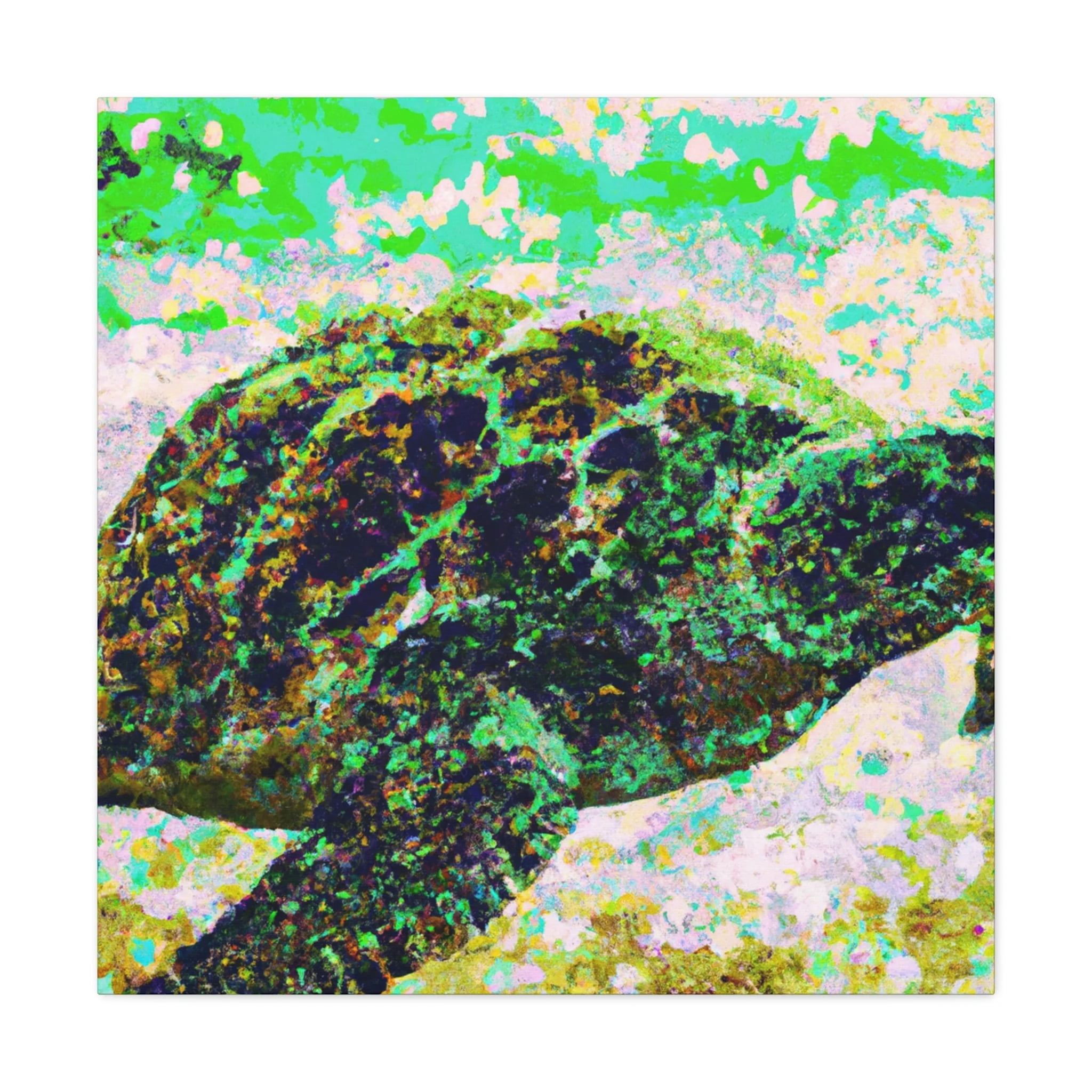Sea Turtle Pointillism - Canvas - Walmart.com