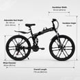 FUPOJH 26" Folding Mountain Bike for Men & Women,21 Speed,Dual Disc ...