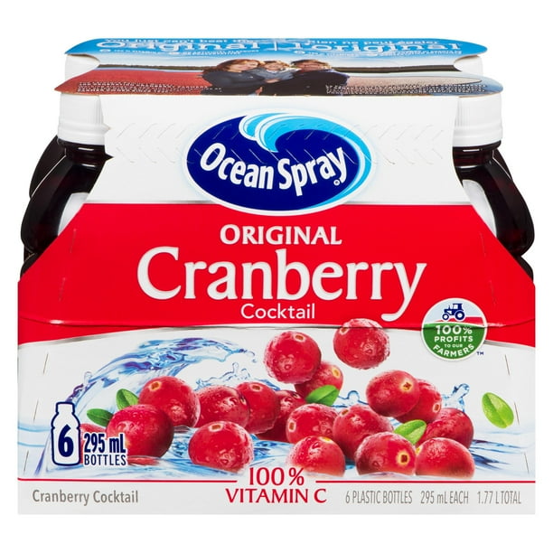 Ocean Spray Cranberry Cocktail Single Serve Multi Pack, 6 x 295 mL ...
