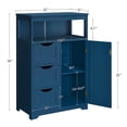Wood Bathroom Floor Cabinet, Free Standing Storage Unit with 3 Drawers ...