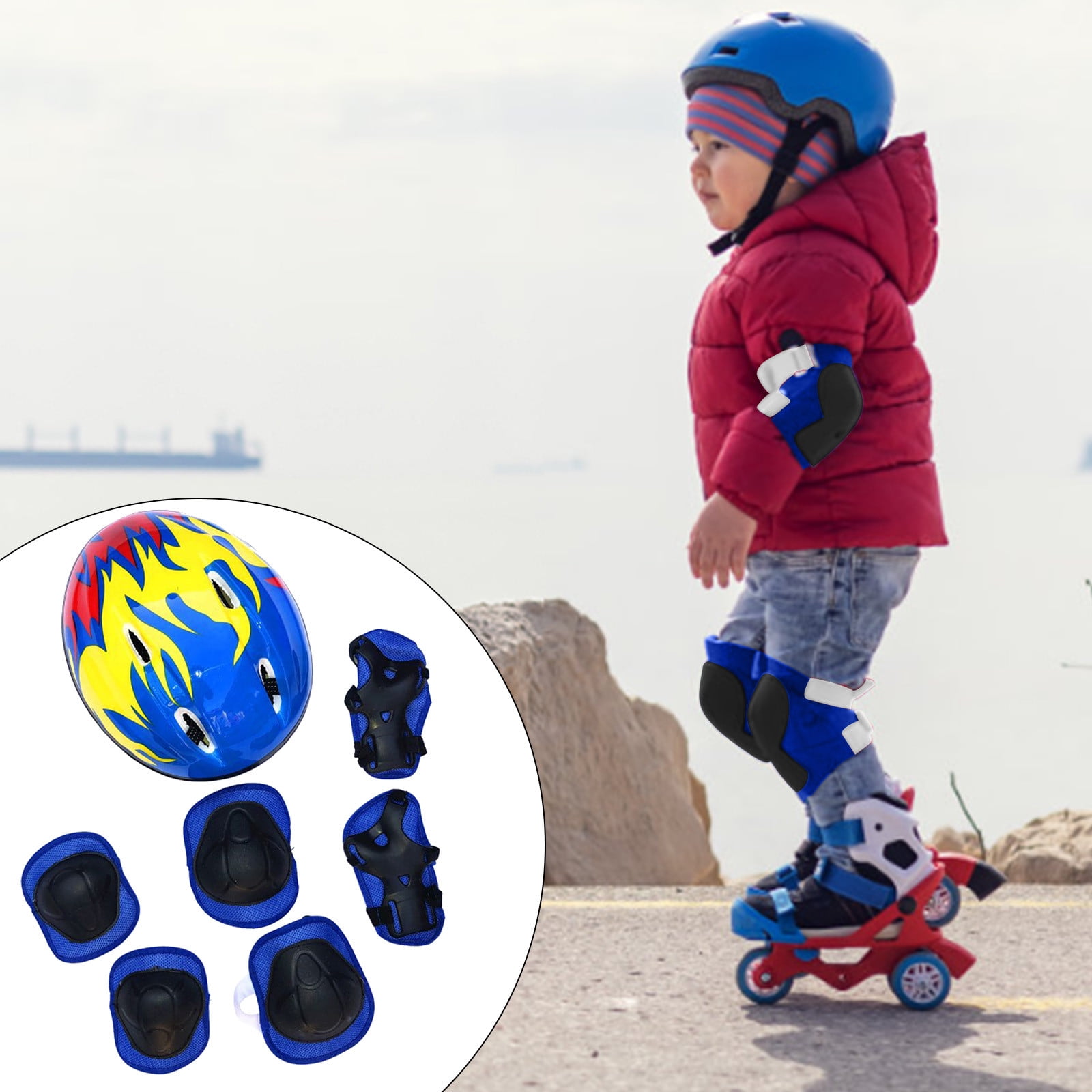 Click here for Meitianfacai 7pcs Set Children Kids Helmet Knee El... prices