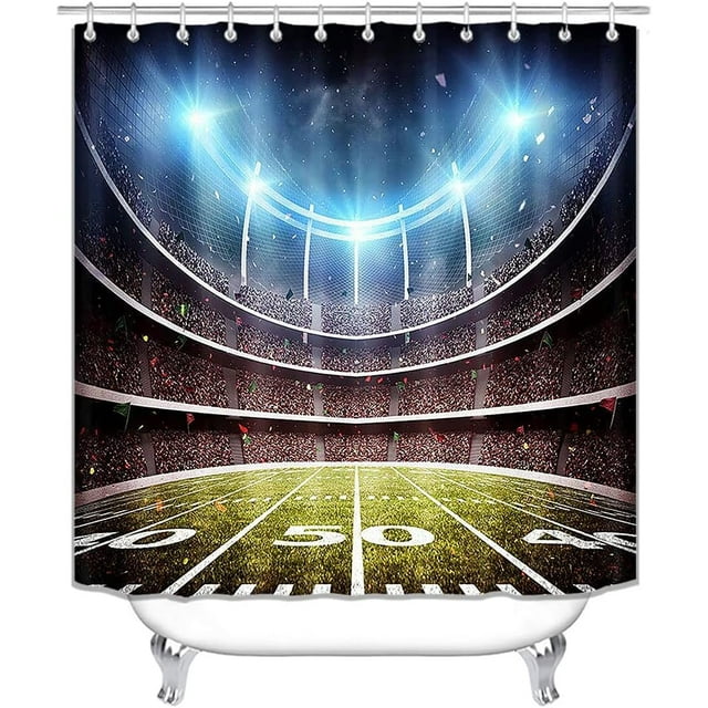 Sonernt American Football Shower Curtain60x72inch , Football Field ...