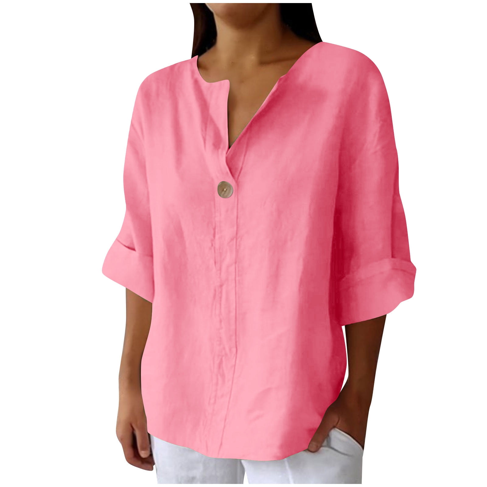 Click here for Lenpel Womens 3/4 Length Sleeve Tops Summer Casual... prices