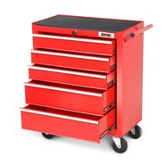 Seizeen 5-Drawer Roller Tool Box, Lockable Metal Storage on Wheels, Garage Workshop Organizer ...