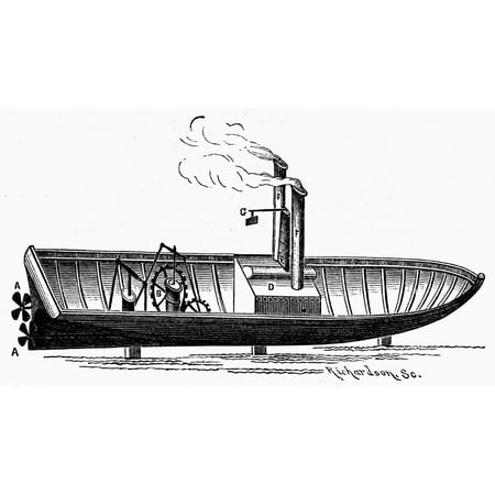 Twin-Screw Steamer, 1878. /Ndiagram Of A Steamship With A Twin-Screw ...