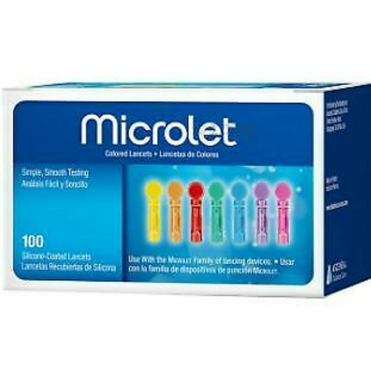 Microlet Colored 100 Silicon-coated Lancets FREE SHIPPING WITH FAST ...