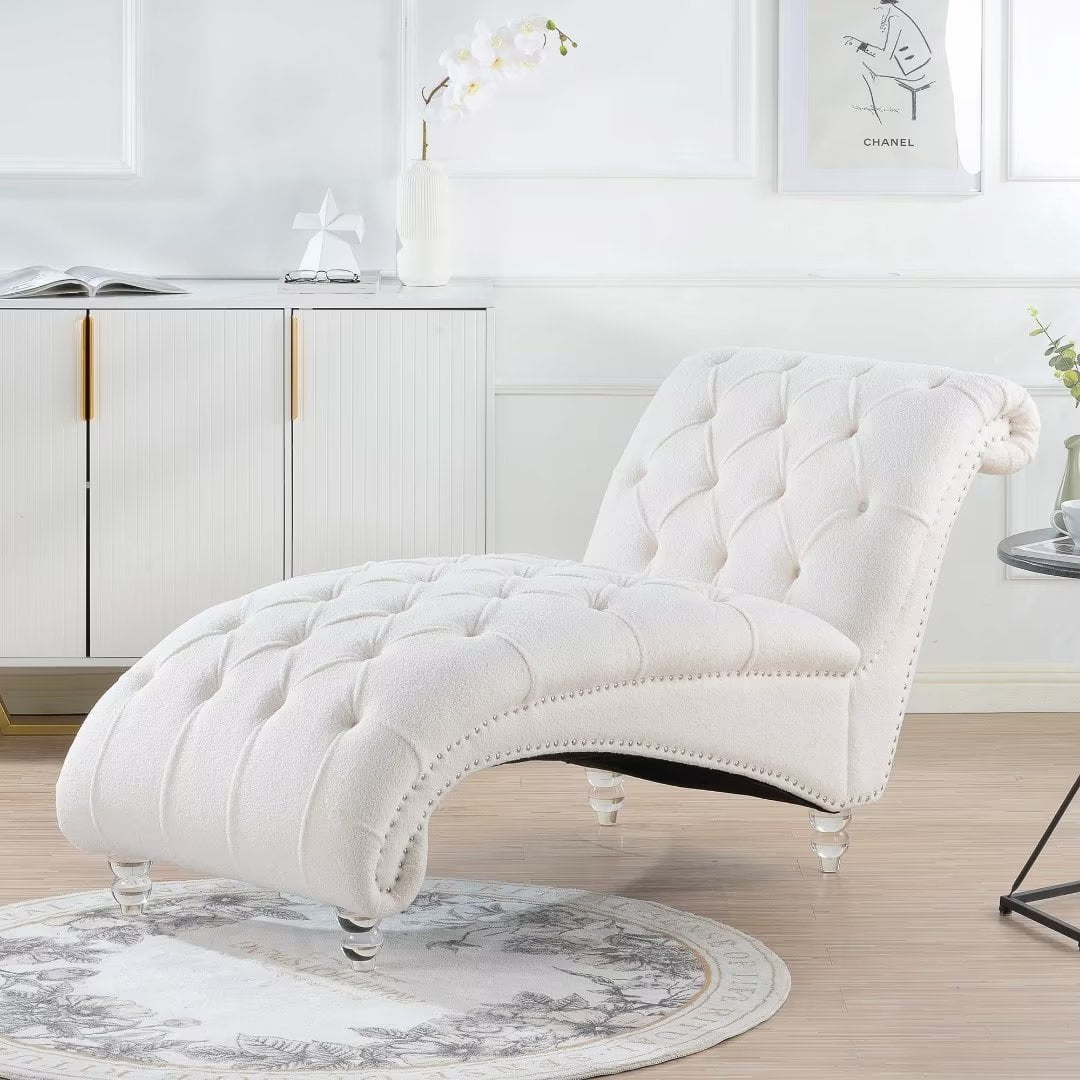 Tufted Chaise Lounge Indoor, Leisure Accent Chair Upholstered Couch ...