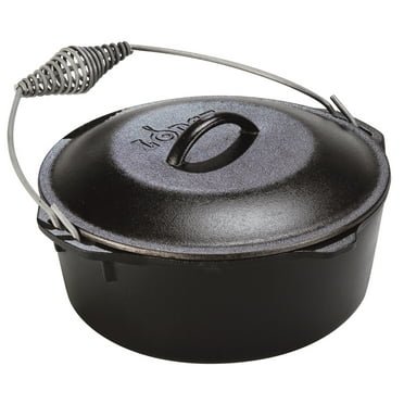 Lodge Large 7 Quart Seasoned Cast Iron Dutch Oven Cookware with Lid ...
