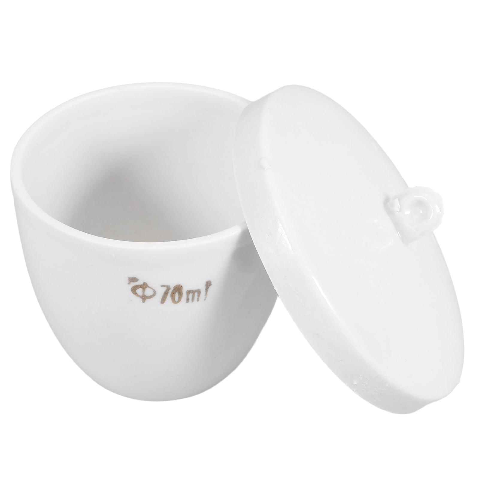 Crisol de cerámica de 70 ml, copa de porcelana con tapa y asa para ...