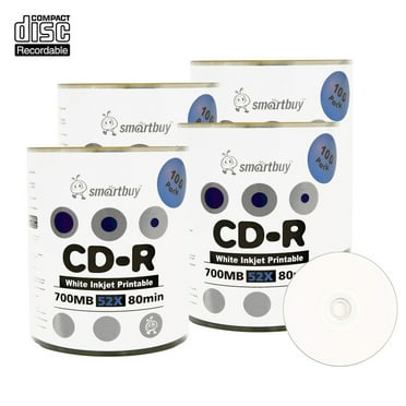 100 Pack Smartbuy Super Blue CD-R 52X 700MB/80Min Cyanine Dye White ...