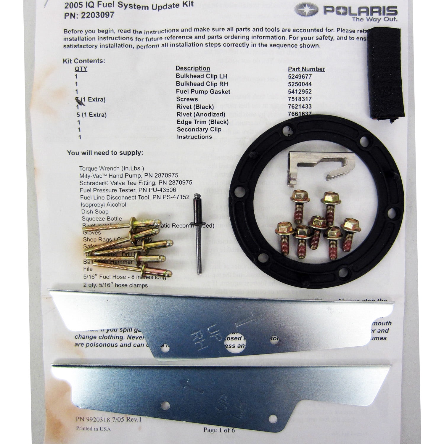 Polaris New OEM Snowmobile Fuel System Kit Upgrade IQ - Walmart.com