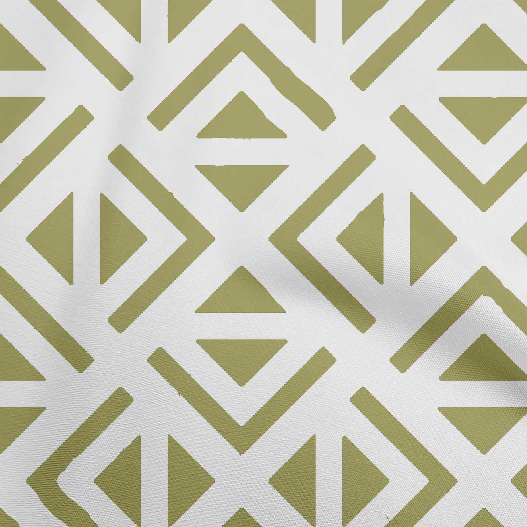 oneOone Cotton Silk Light Green Fabric Geometric Triangle Diy Clothing ...