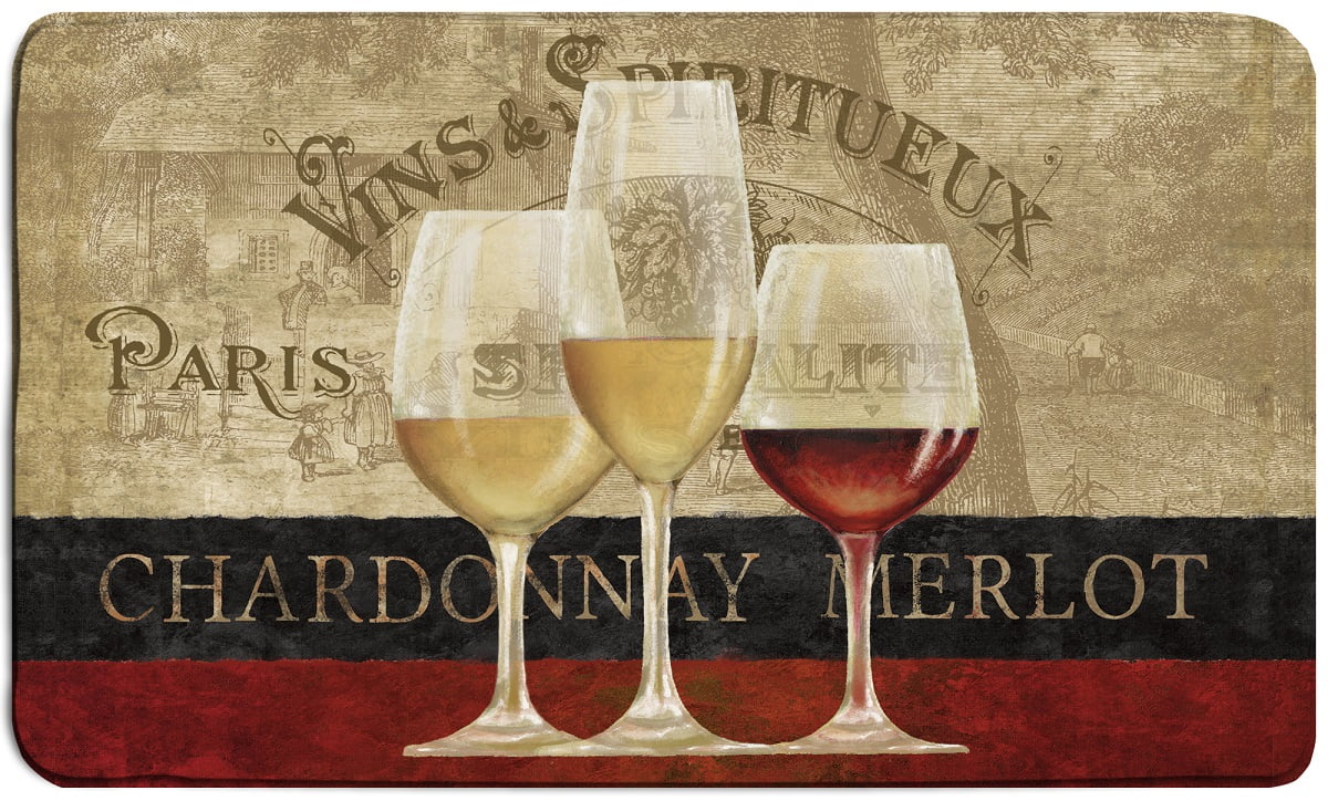 Chef Series 18"x30" Antifatigue Kitchen Mats (Paris Wine) - Walmart.com